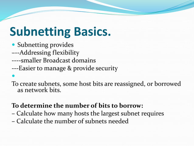 Subnetting Mechanics | PPT