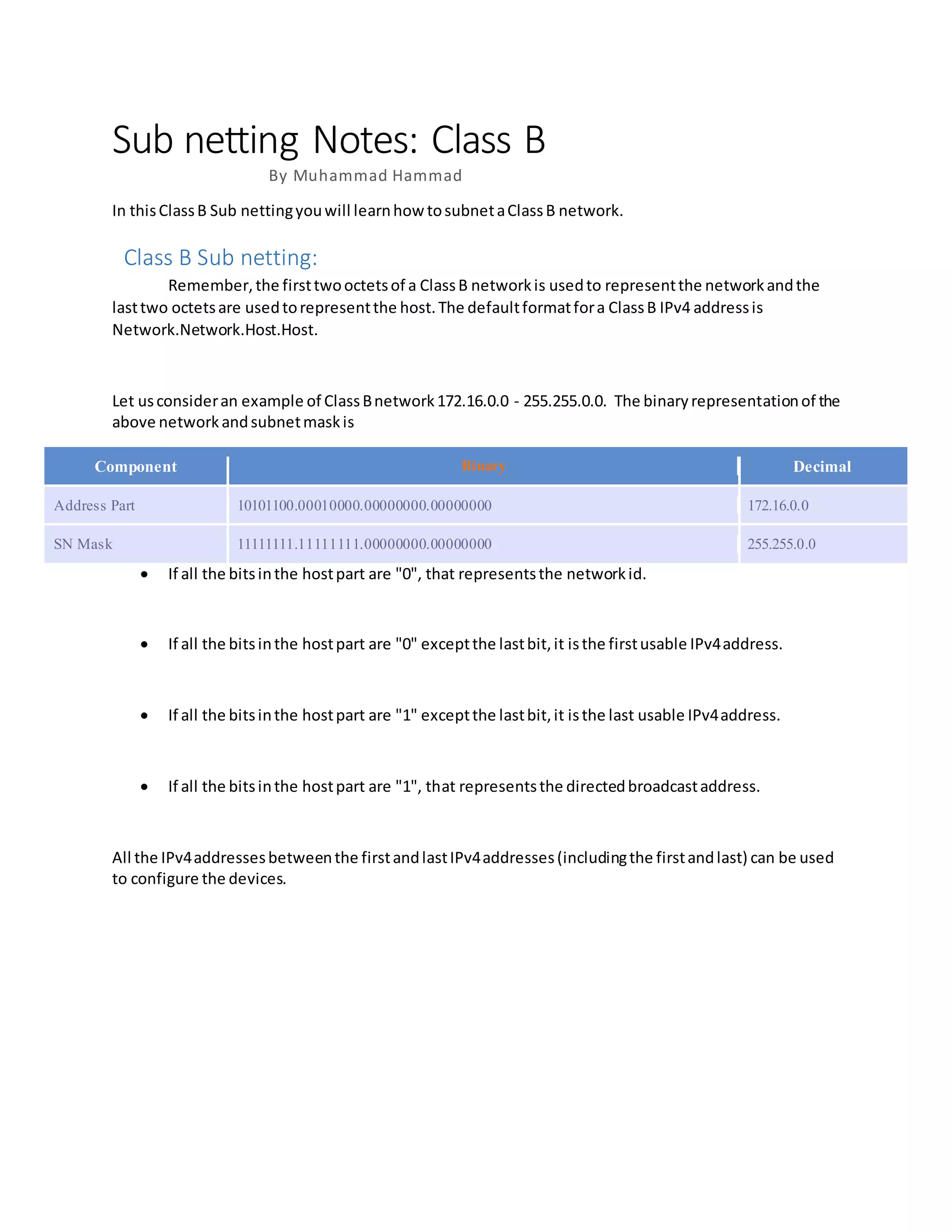 Subnetting Class B Docx Computer Networking Computing