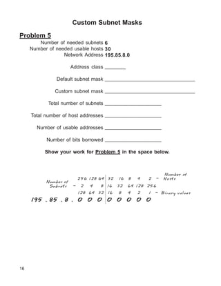 Subnetting Principles Worksheet | PDF
