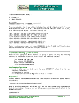 Subnetting scenarios | PDF