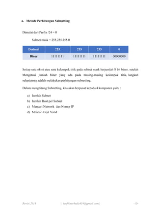 Subnetting dan sistem pengalamatan jaringan | PDF