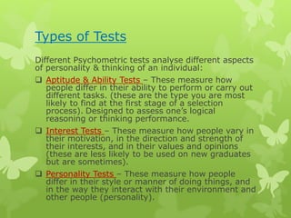 An Overview of Psychometric Testing | PPTX