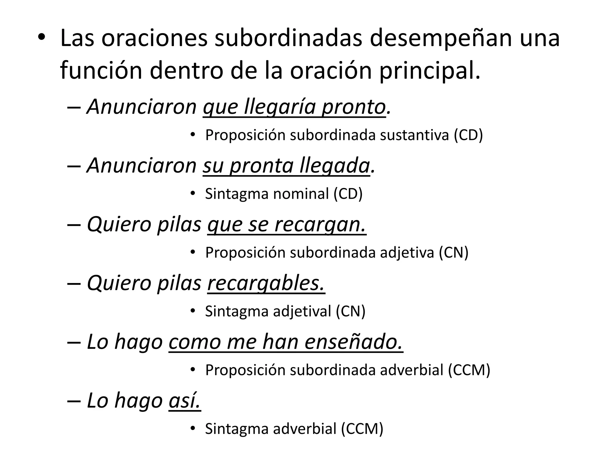 La oración subordinada. 4º ESO | PPSX