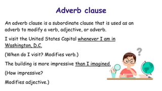 Subordinate clauses for grade 5 students | PPT