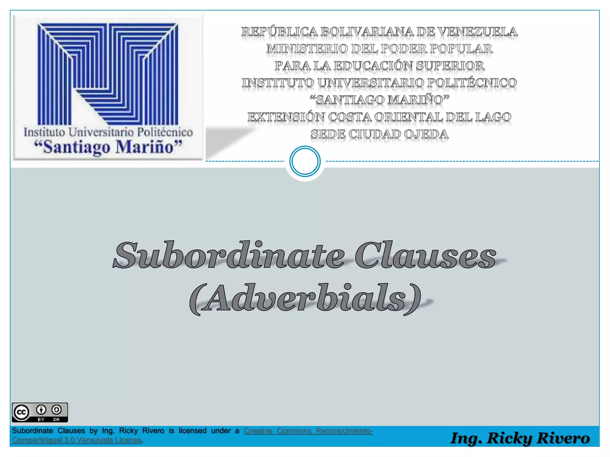 Subordinate Clauses - Cláusulas Subordinadas | PPTX