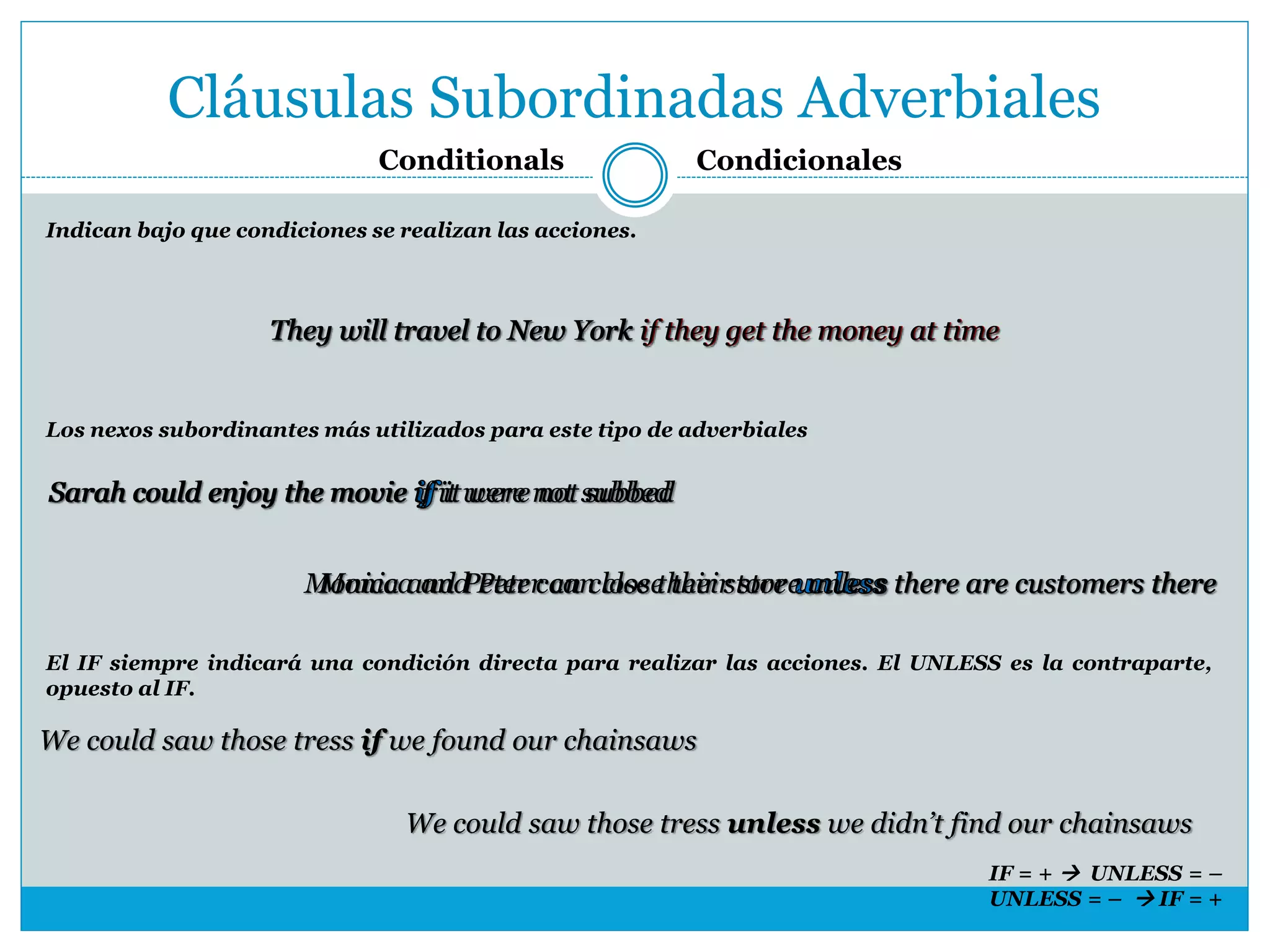 Subordinate Clauses - Cláusulas Subordinadas | PPTX