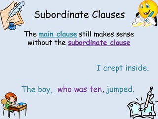 Subordinate clauses task skill burst to print off activity | PPT | Cats ...
