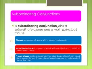 Subordinating conjunction | PPT