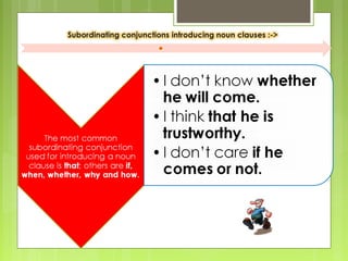 Subordinating conjunction | PPT