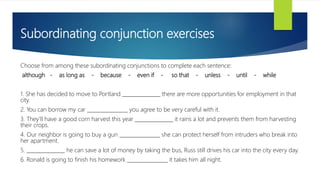 Subordinating conjunctions | PPTX