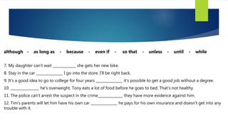 Subordinating conjunctions | PPTX