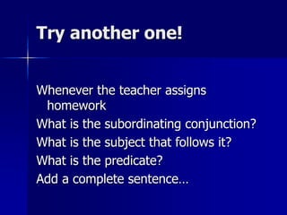Subordinating conjunctions | PPT