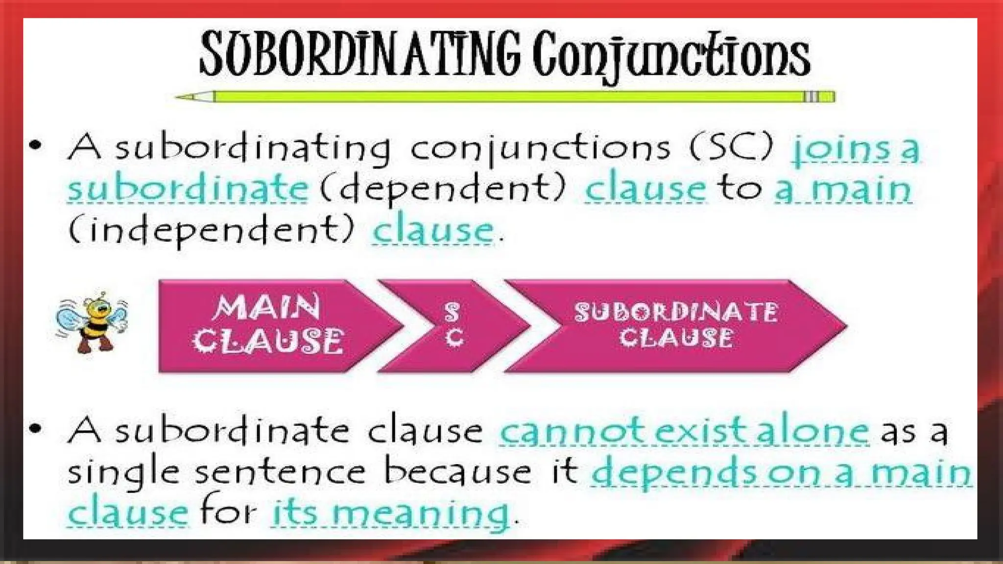 subordinating conjunctions powerpoint for elementary | PPTX