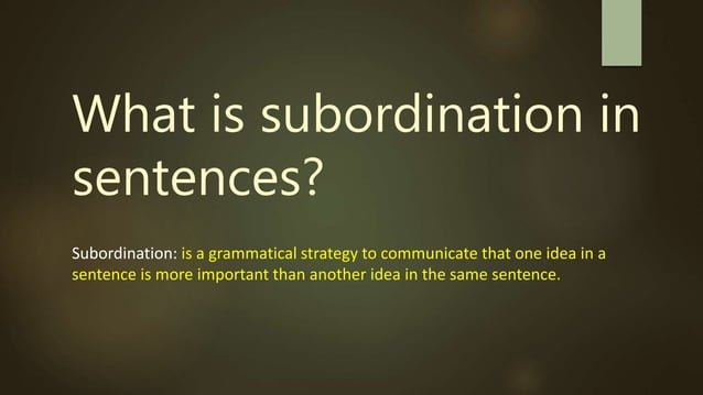 Subordination | PPTX