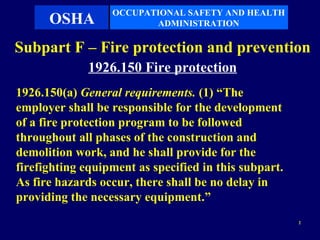 Subpart F - Fire Protection | PPT
