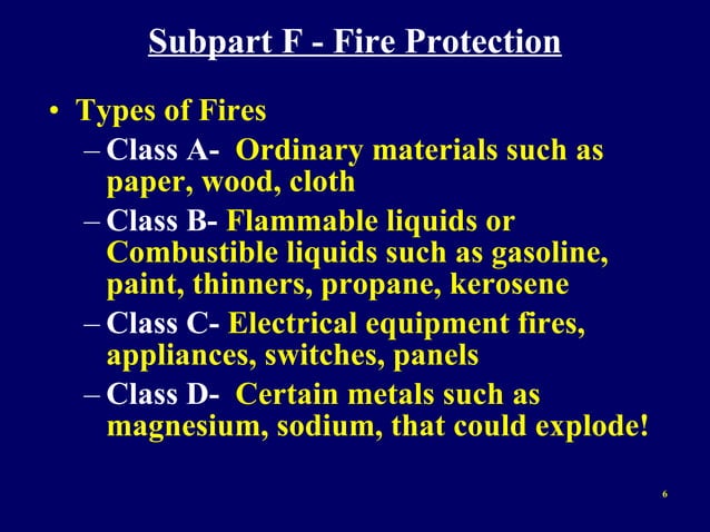 Subpart F - Fire Protection | PPT