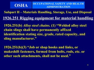 Subpart H - Material Handling | PPS