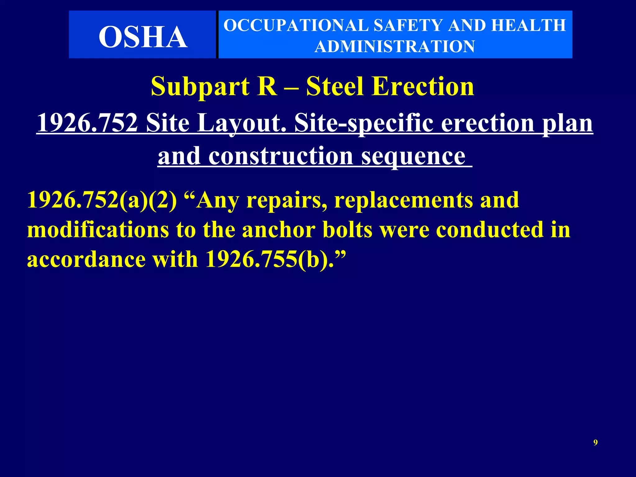 Subpart R - Steel Erection | PPS