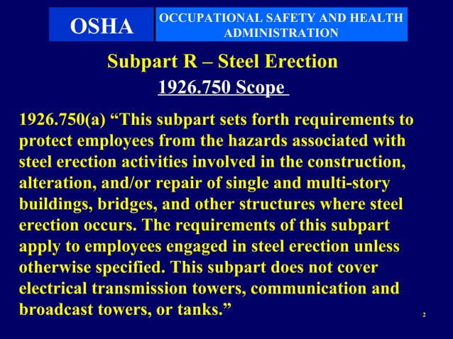 Subpart R - Steel Erection | PPS