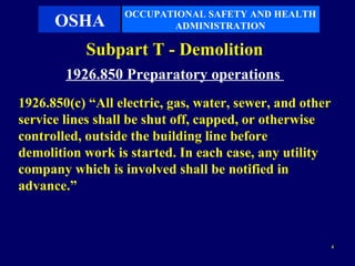 Subpart T - Demolition | PPS
