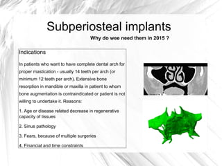 Introduction to subperiosteal implants | ODP