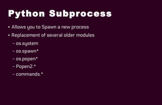 Python Subprocess | PPT