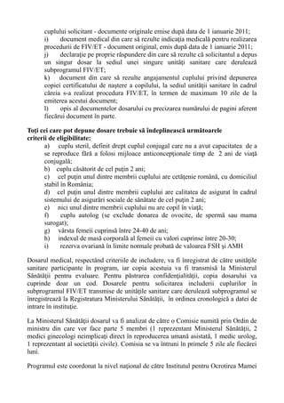 Subprogramul FIV SOS infertilitatea | PDF