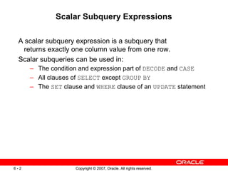 ADVANCE SQL-"Sub queries" | PPTX | Databases | Computer Software and Applications