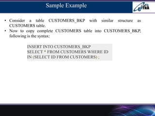Sub query example with advantage and disadvantages | PPT