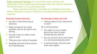 Evaluation tools (oral test, PPT, Achievement test....etc) | PPT
