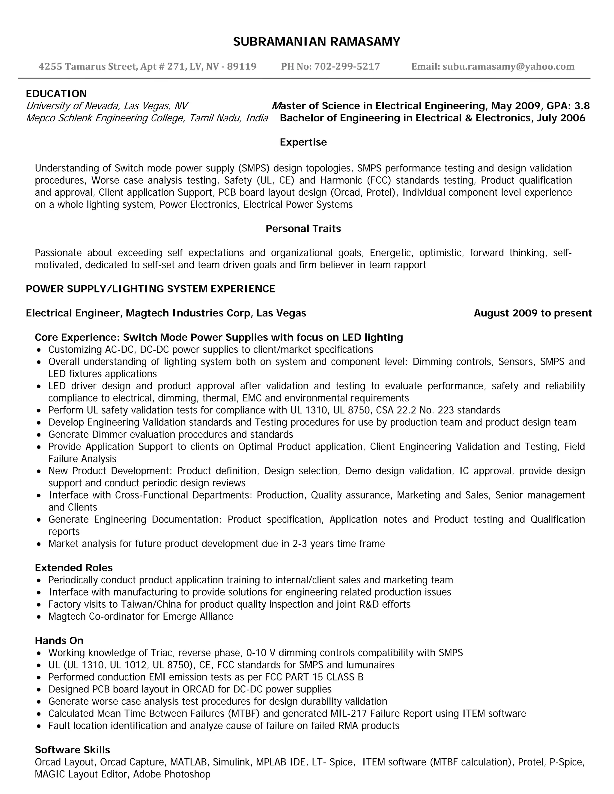 Subramanian Resume | PDF | Computer Software and Applications | Computing