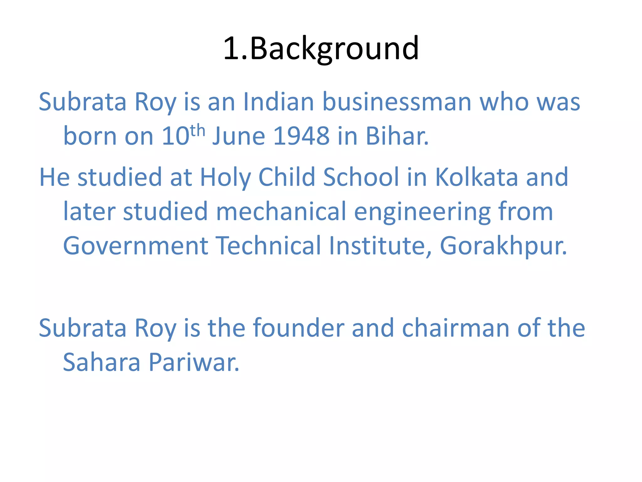 Subrata roy | PPT