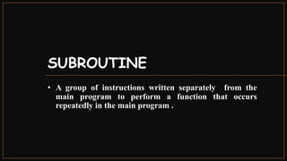 Subroutine | PPTX