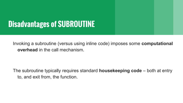 Subroutine in 8051 microcontroller | PPTX