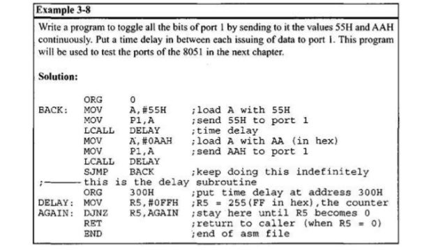 Subroutine in 8051 microcontroller