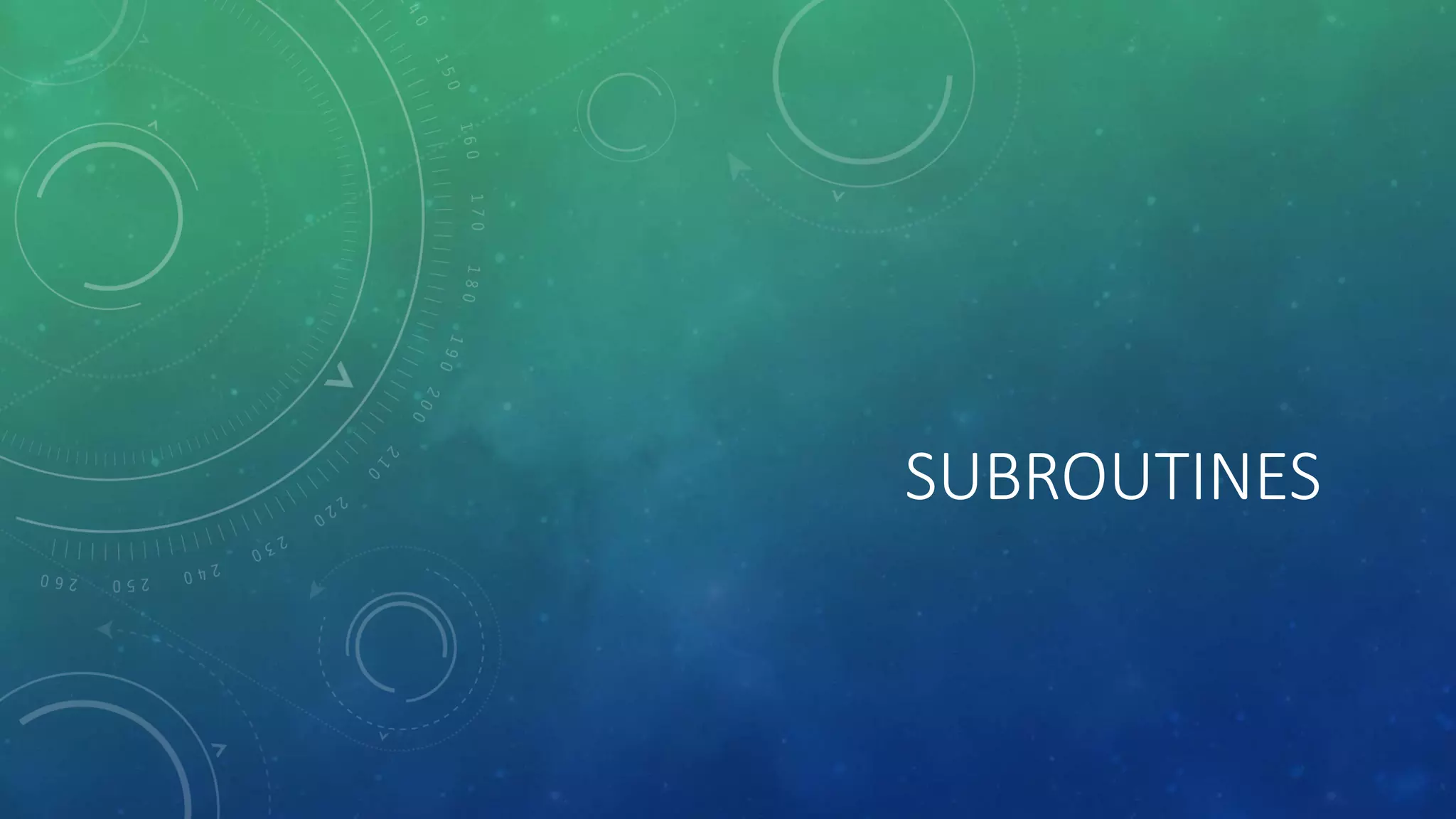 Subroutines | PPTX