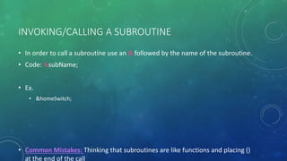 Subroutines | PPTX