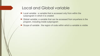 Subroutines igcses computer science powerpoint | PPTX