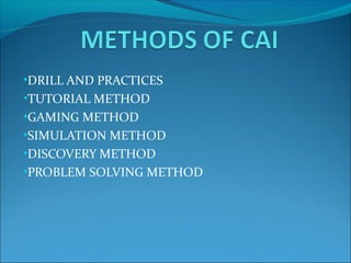 about computer assisted instruction ppt | PPT