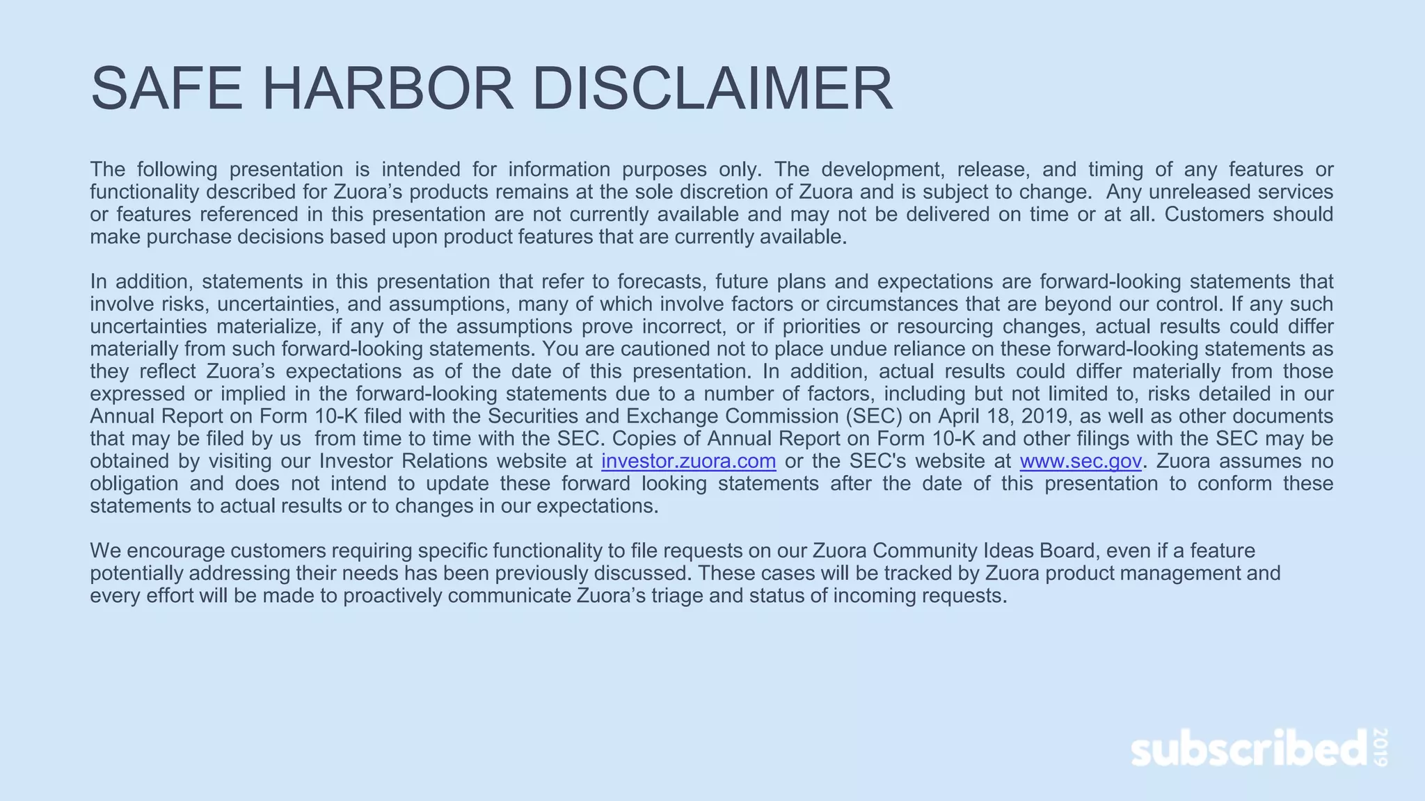 Subscribed 2019 - Optimizing Recurring Collections at Scale | PPT