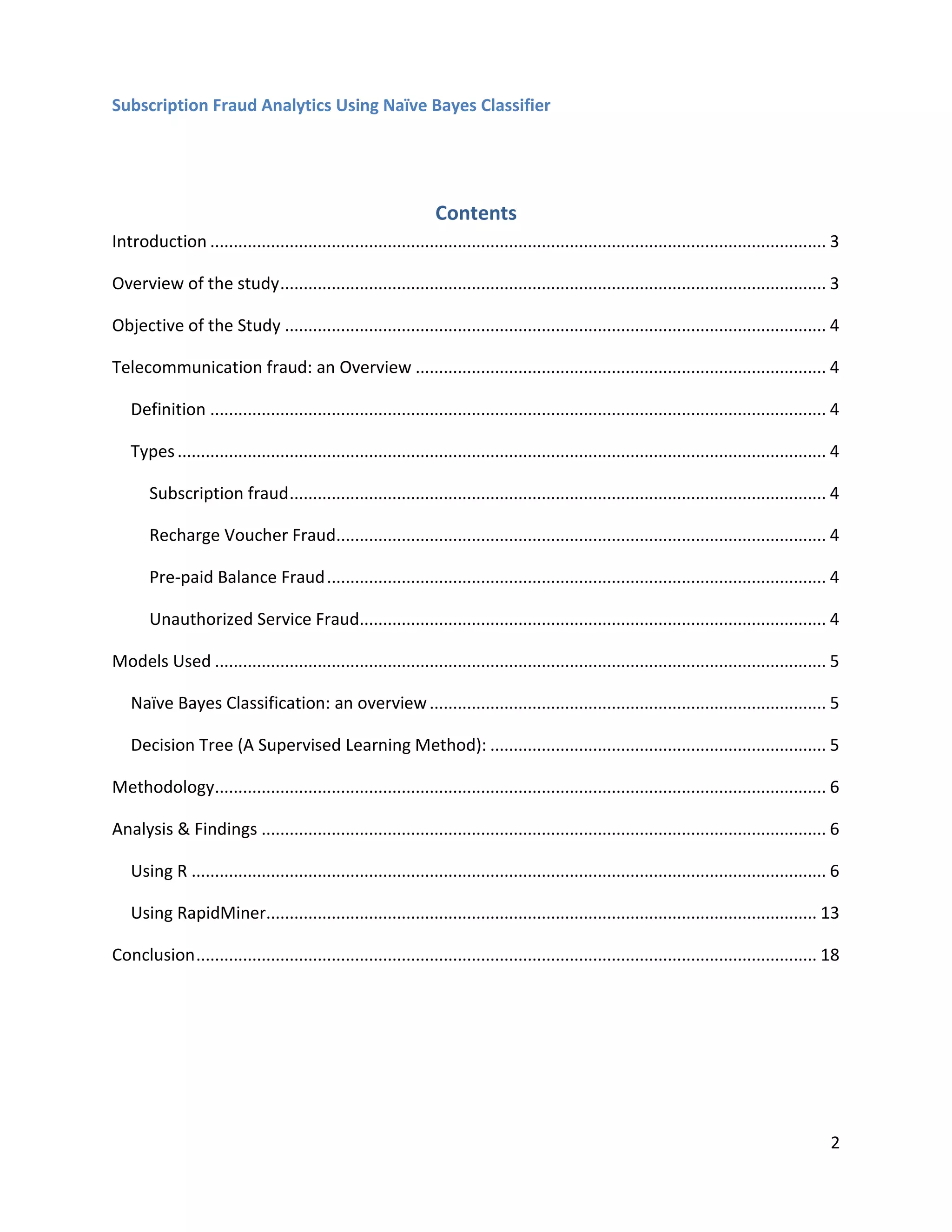Subscription fraud analytics using classification | PDF