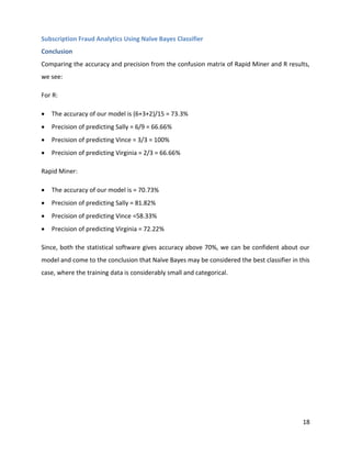 Subscription fraud analytics using classification | PDF