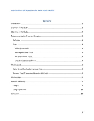 Subscription fraud analytics using classification | PDF