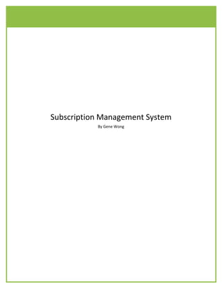 Subscription Management System | DOCX