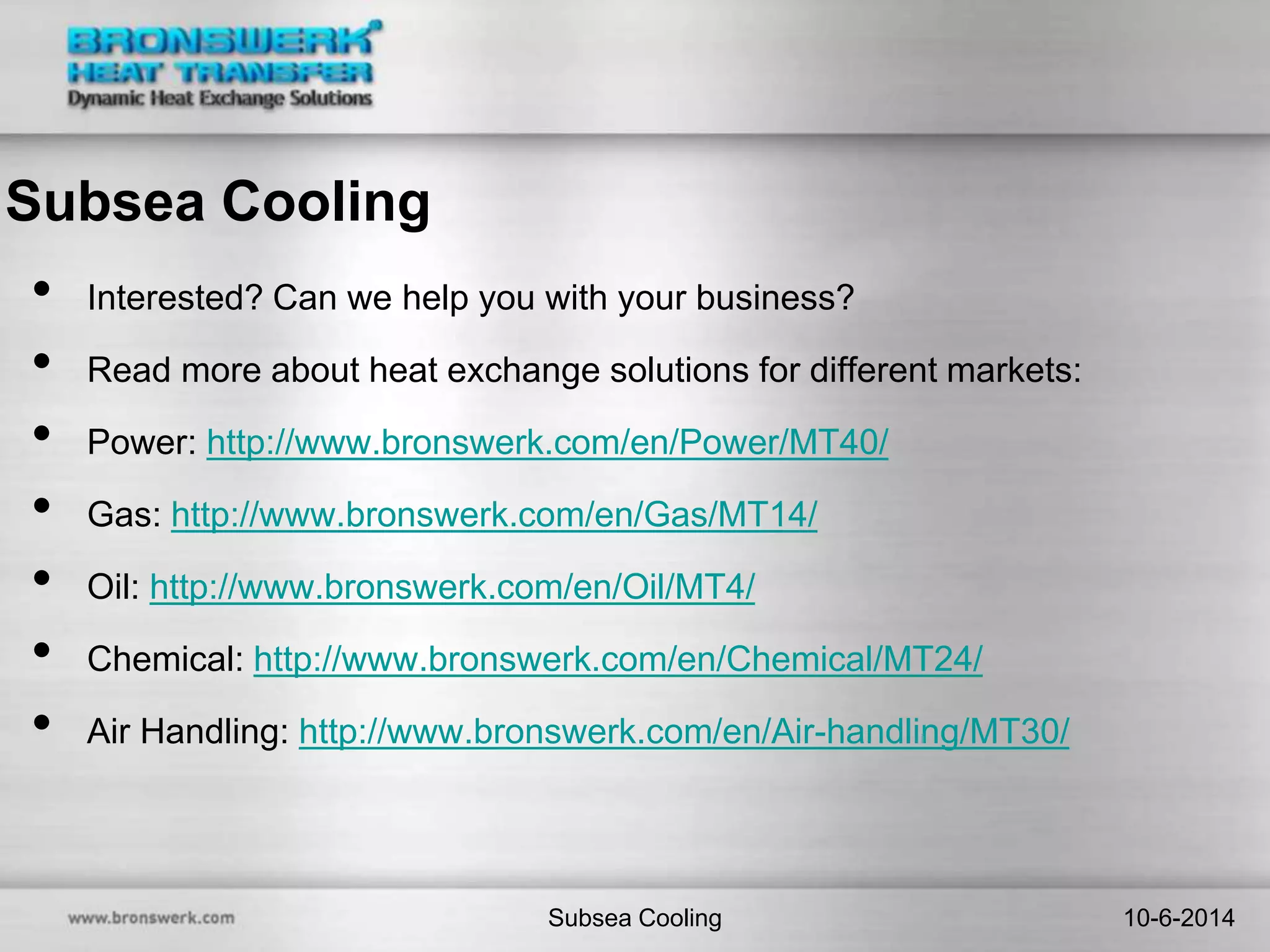 Subsea cooling smart engineering on the move. | PDF