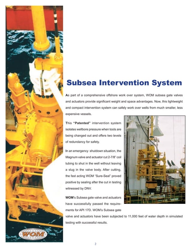Subsea Intervention System (SIS) - Worldwide Oilfield Machine | PDF ...