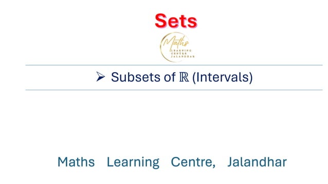 subsets of R as intervals (sets, relations and functions) | PDF | Physics | Science