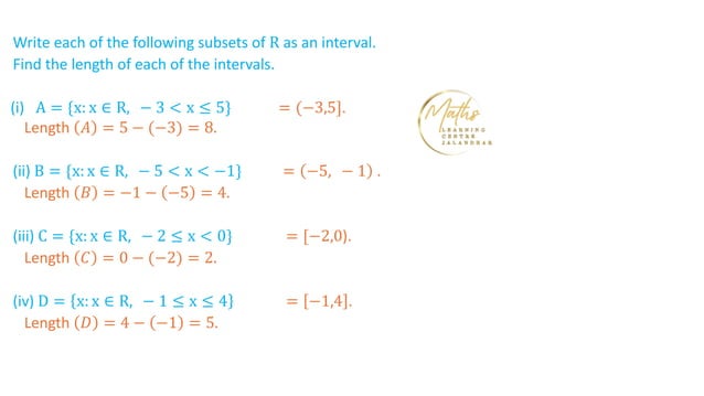 subsets of R as intervals (sets, relations and functions) | PPT