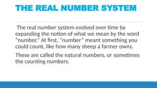 SUBSETS OF REAL NUMBER and number system.pptx