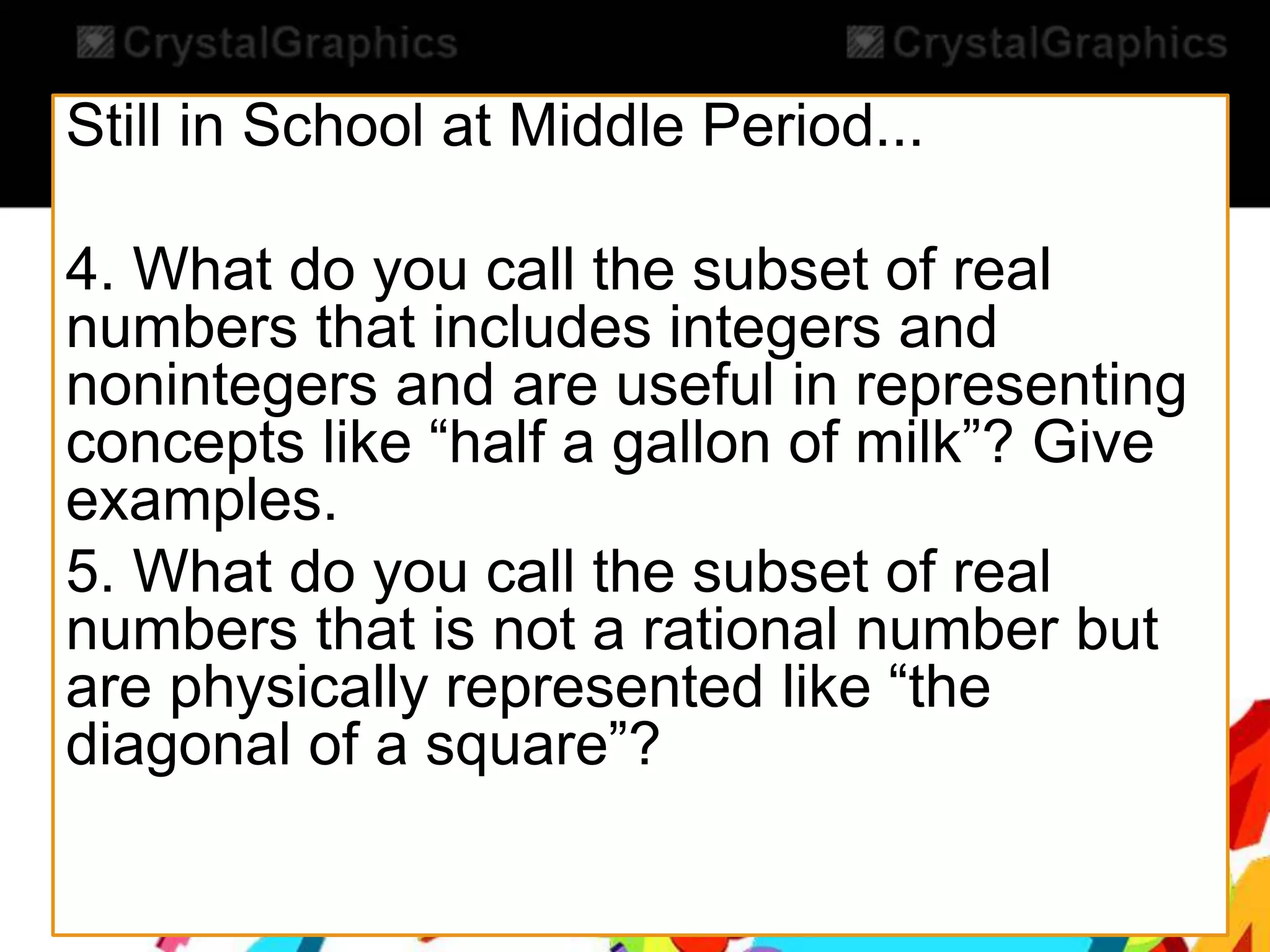 Subsets of real numbers | PPTX